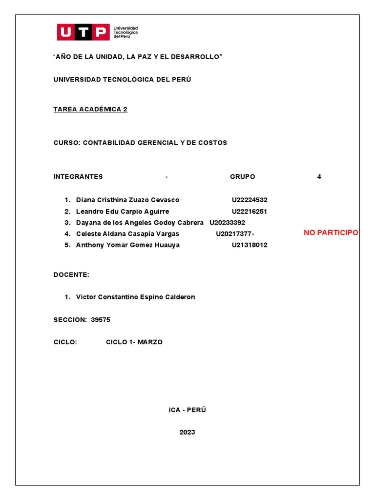 Ta3 Contabilidad GC Trabajo Final | PDF | Costo | Presupuesto