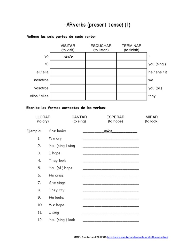 18-AR Ending Verb and Practice Exercises-30-08-2023 | Download Free PDF ...