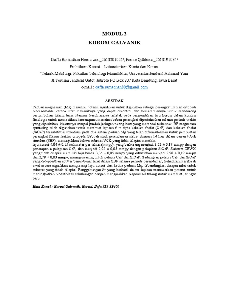 Modul 2 Korosi Galvanik | PDF