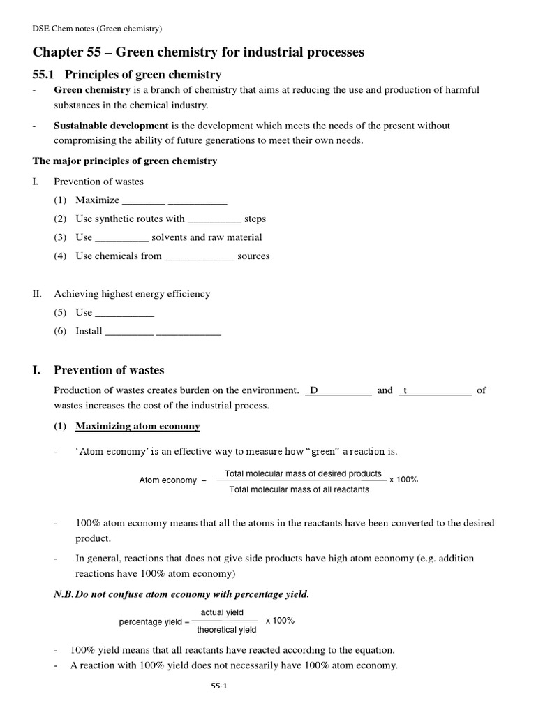 Chap 55 Green Chemistry | PDF | Acetic Acid | Chemical Reactions