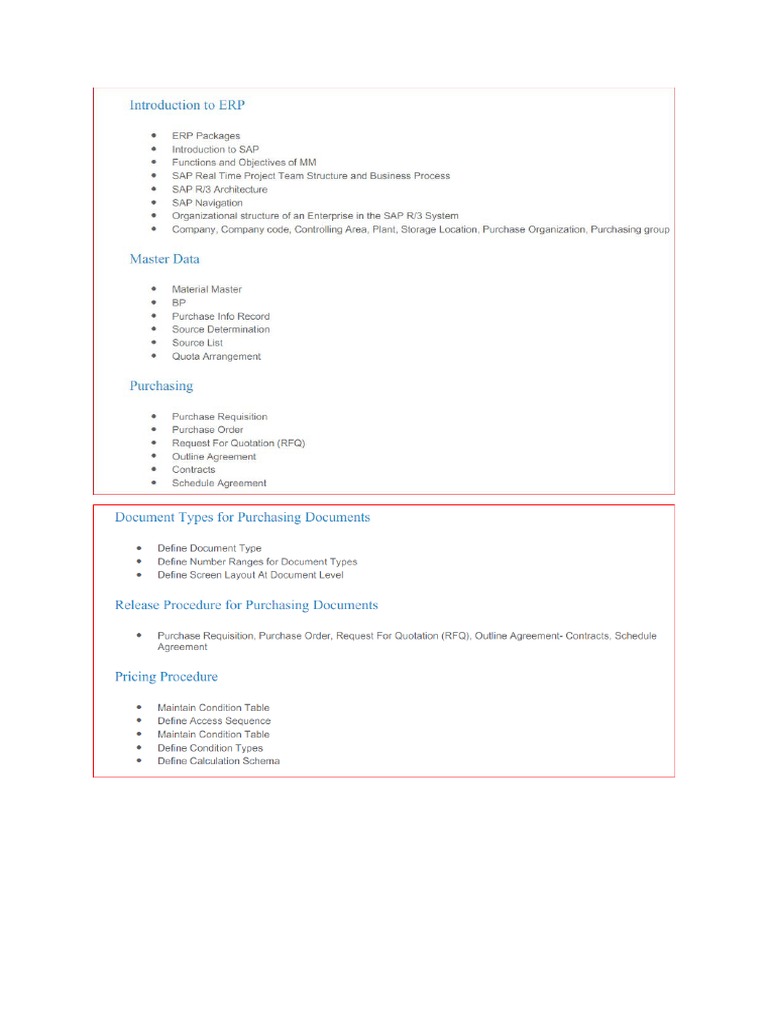 SAP MM Syllabus | PDF