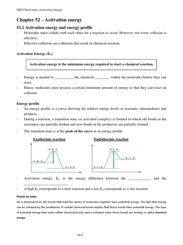 Chap 52 Activation Energy | PDF | Activation Energy | Reaction Rate