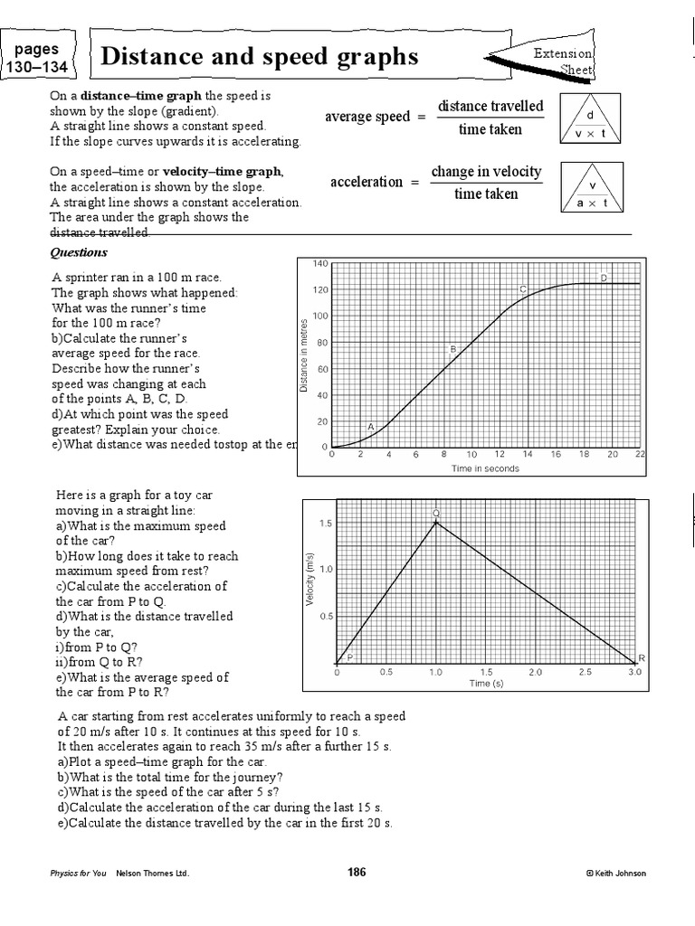 P1c Displacement Time and Velocity Time Graphs Worksheet | PDF