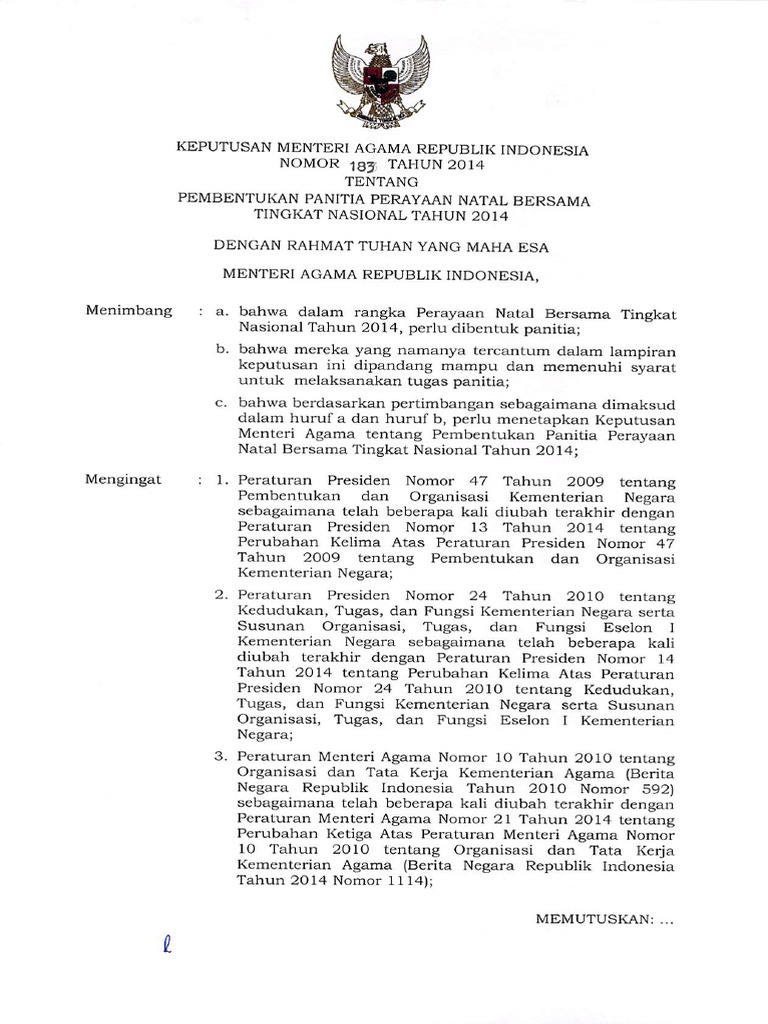 KMA Nomor 183 Tahun 2014 | PDF