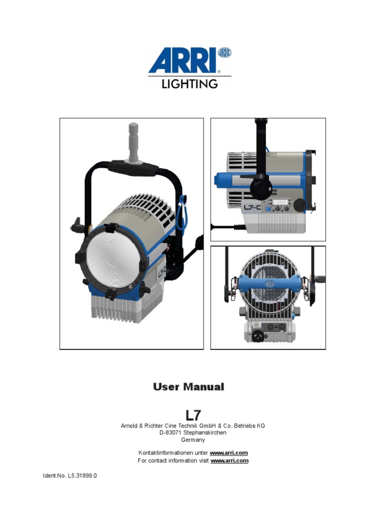 Arri L7 Operating Instructions | PDF | Color | Light Emitting Diode