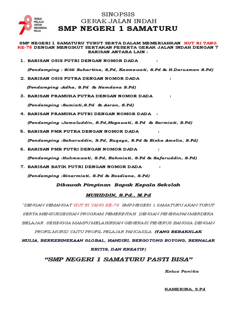 Sinopsis Gerak Jalan Indah | PDF