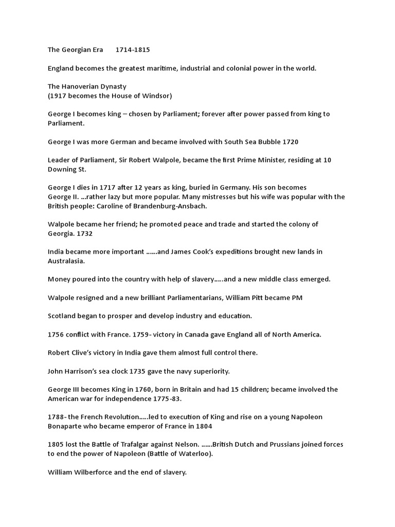 The Georgian Era | PDF