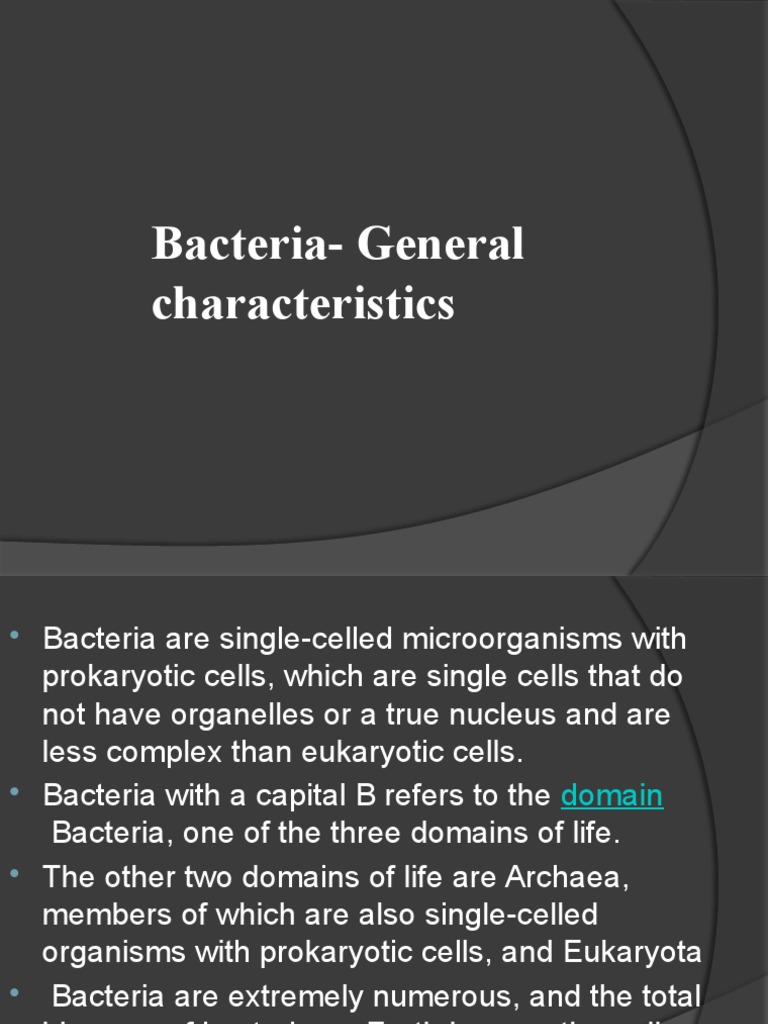 General Characteristics of Bacteria | PDF | Bacteria | Cell (Biology)