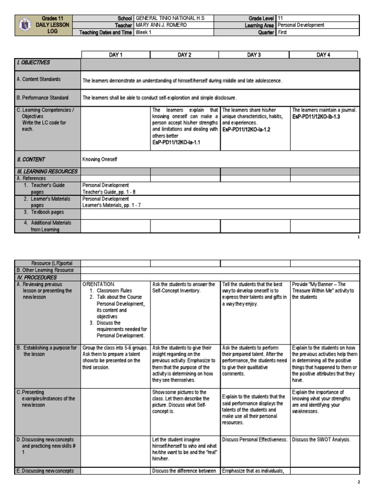 DLL Perdev | PDF | Learning | Emotions