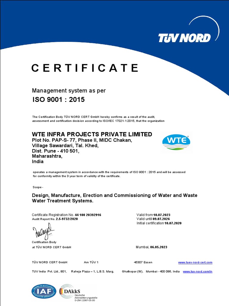 QMS Certificate | PDF