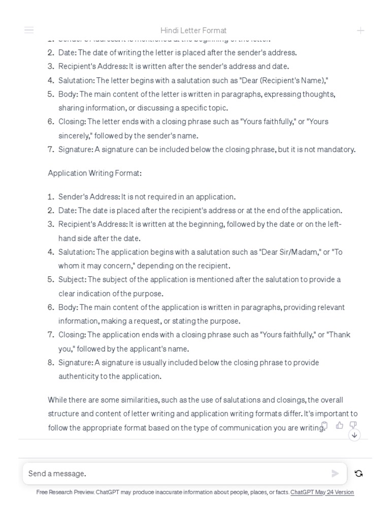 Application Writing Format | PDF