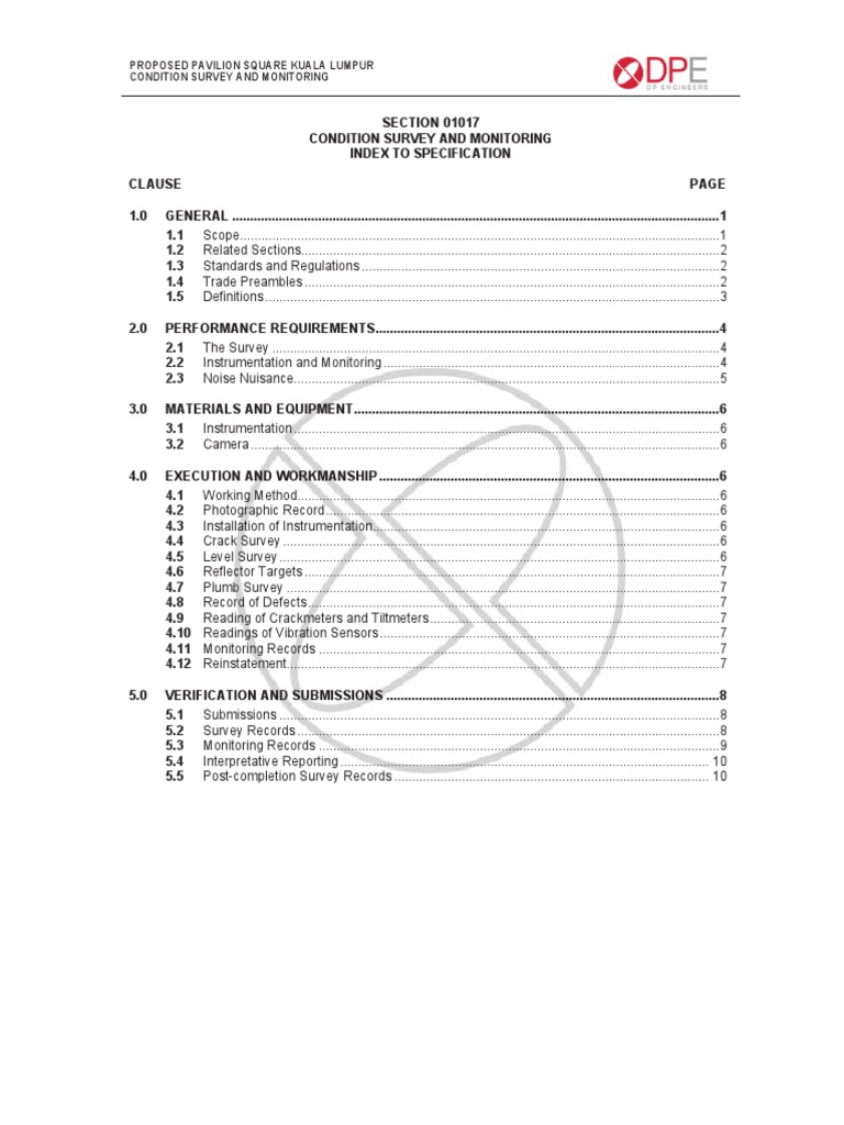 Specification For Instrumentation Pdf Specification Technical