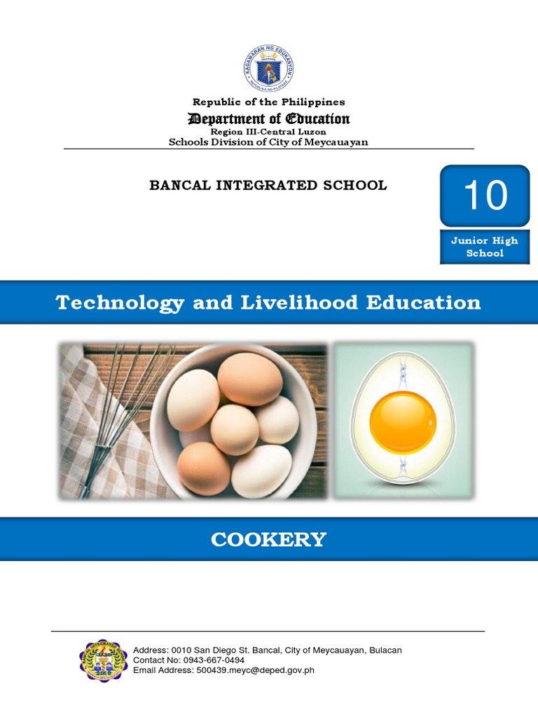 Tel10 Cookery Module 1 | PDF | Egg As Food | Yolk
