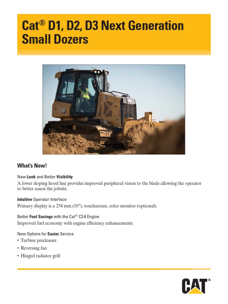D1, D2, D3 Next Gen Small Dozer Features and Benefits | PDF ...