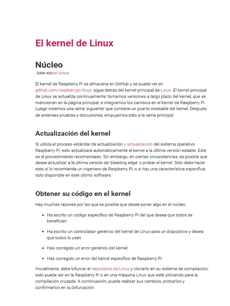 6 - Documentación de Raspberry Pi - El Kernel de Linux | PDF | Raspberry Pi | Arranque