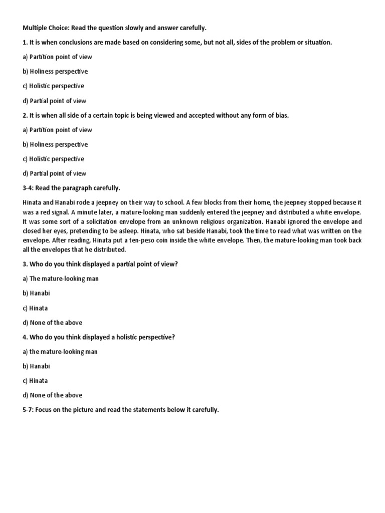 Multiple Choice | PDF