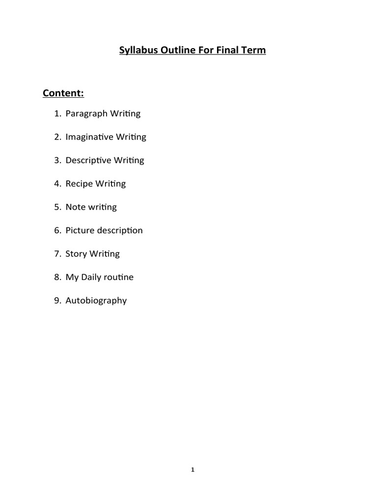 Creative Writing Final Term Model of Grade 1 | PDF | Foods | Food And Drink