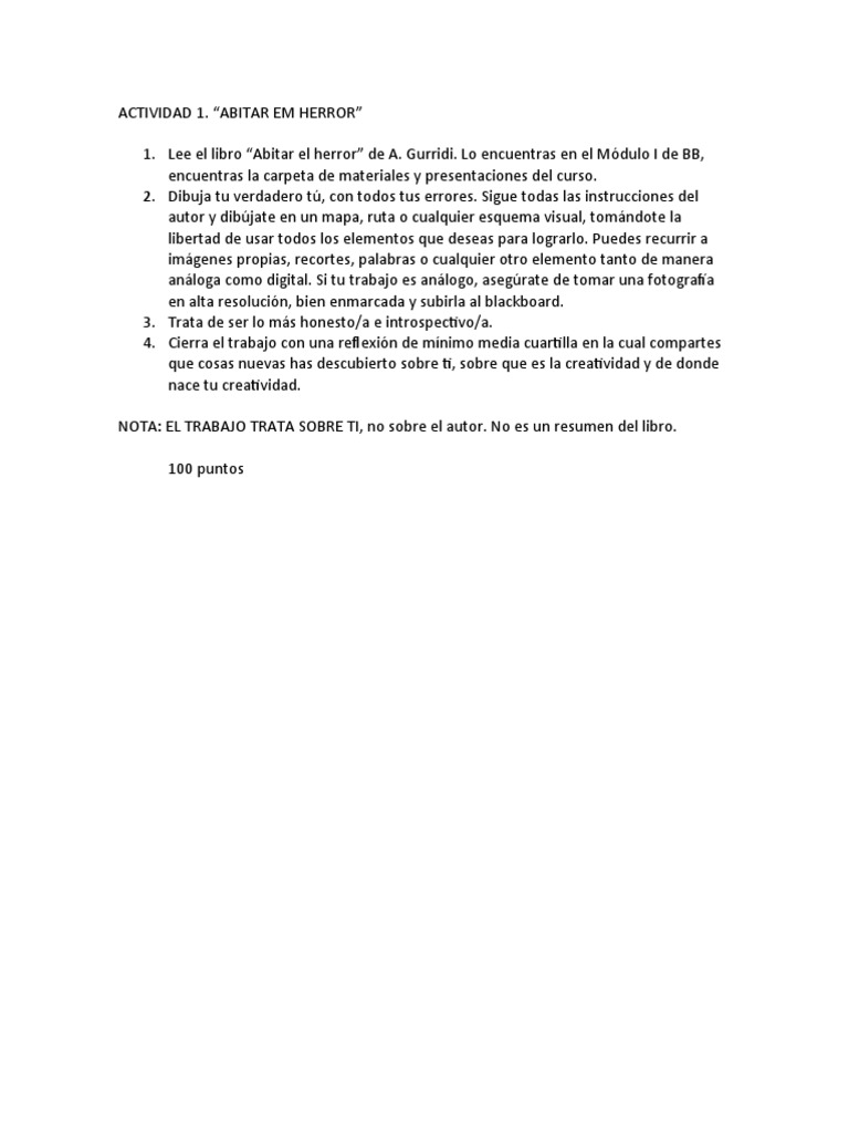 Actividad 1. "Abitar El Error" | PDF