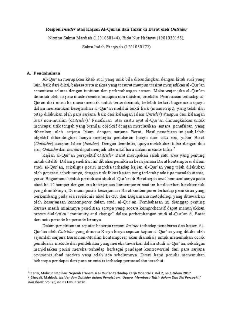 Kelompok 8 - Studi Al-Quran Dan Tafsir Di Barat | PDF