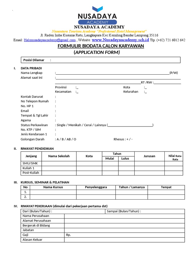 Form New Employee 1 | PDF