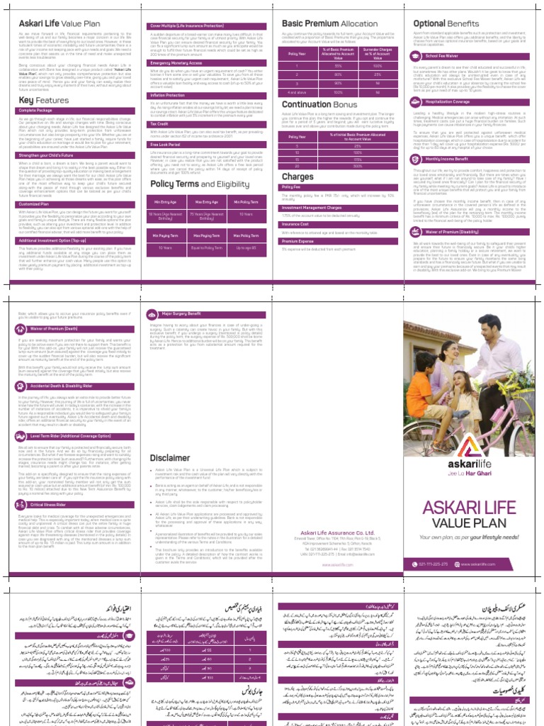 Askari Value Plan | PDF | Insurance | Life Insurance