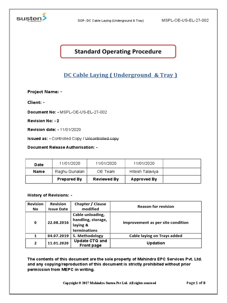 DC Cable Laying | PDF | Forklift | Waste Management
