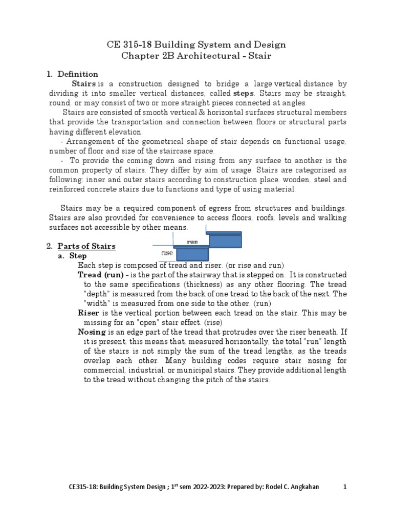 4.CE 315 - Chapter 2B- Stairs 3CE-2 | PDF | Stairs