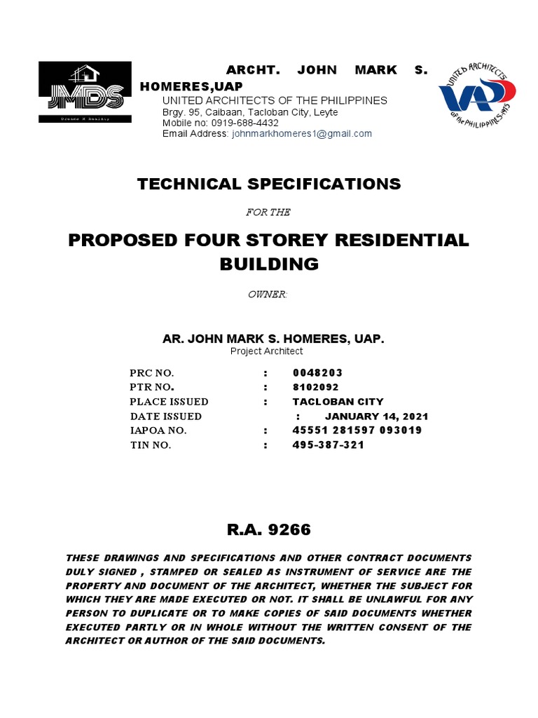 Technical Specifications | PDF | Concrete | Plumbing