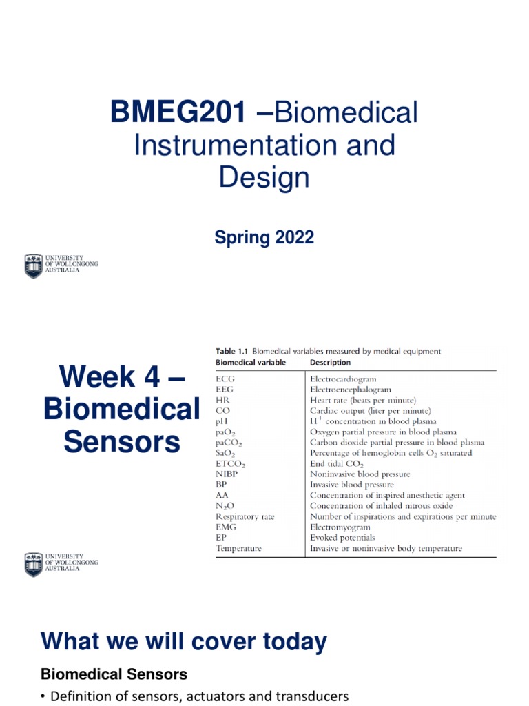 Week 4 Lecture - Sensors and Principles - Slides Only | PDF | Electrical Resistance And ...
