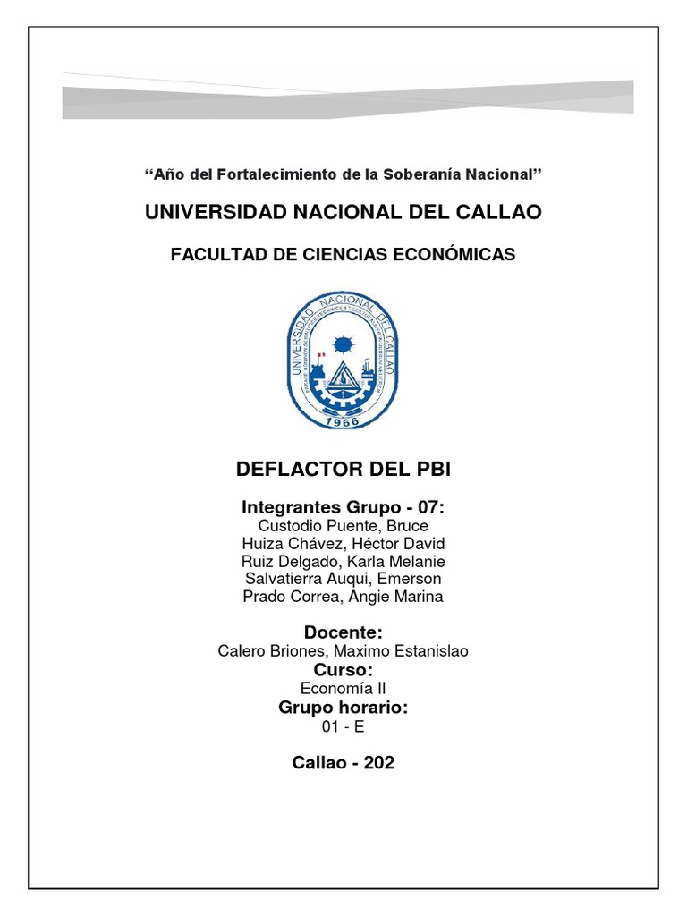 Guía del Deflactor del PIB | PDF | Producto Interno Bruto | Costo de la ...