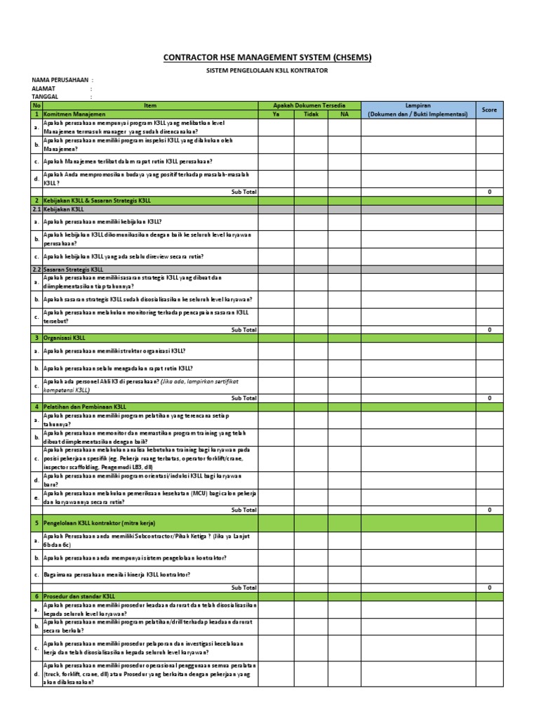 CHSEMS Form Checklist #1 | PDF