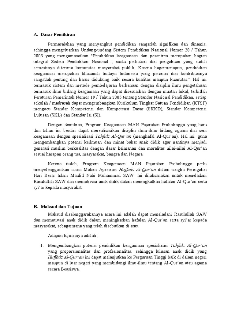 Proposal Tahfidz-Alqur'an - Yusuf Manshur | PDF