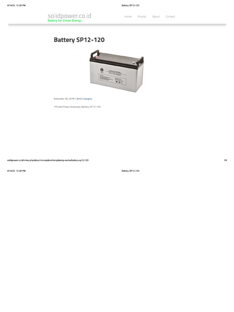 Datasheet Solid Power 120ah | PDF