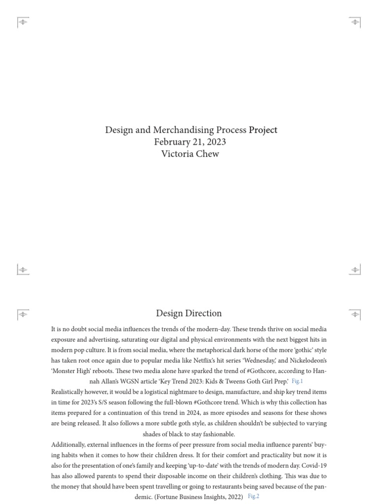 Childrenswear Design and Merchandising Process Project | PDF | Fashion ...