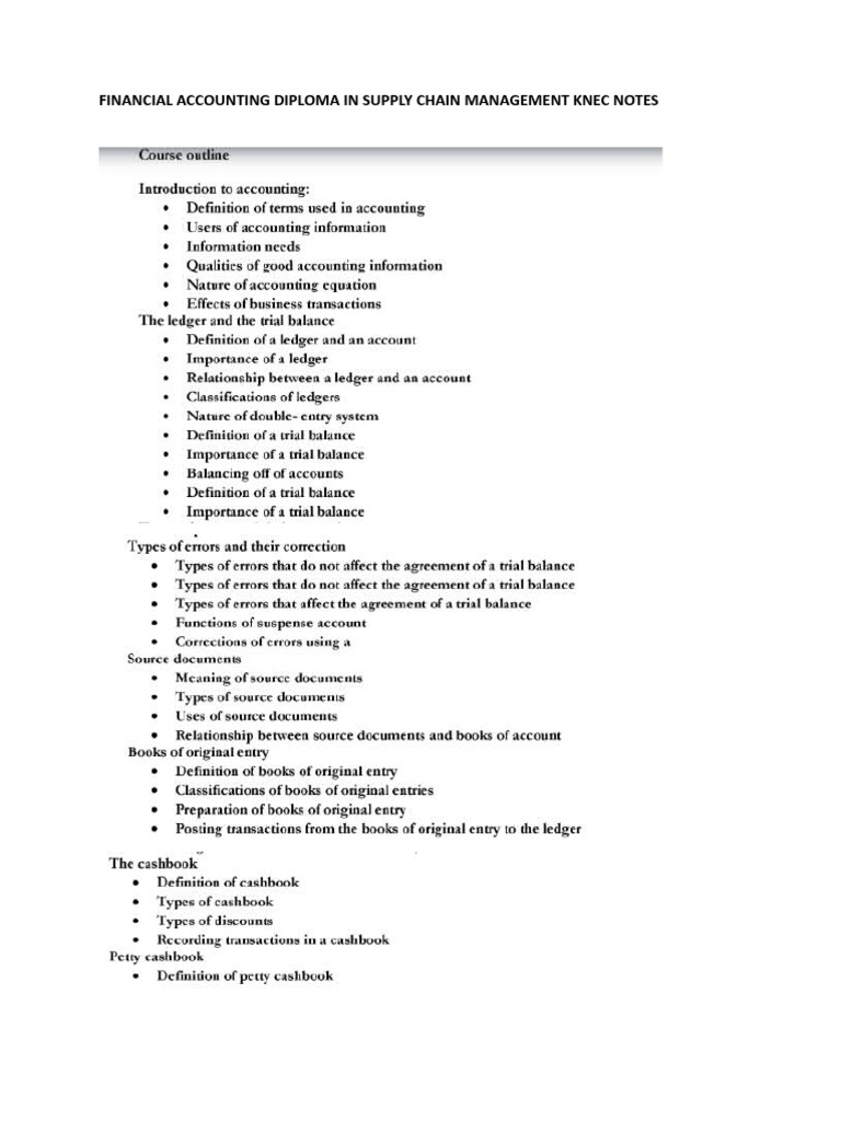 Financial Accounting Knec | PDF | Economics | Money