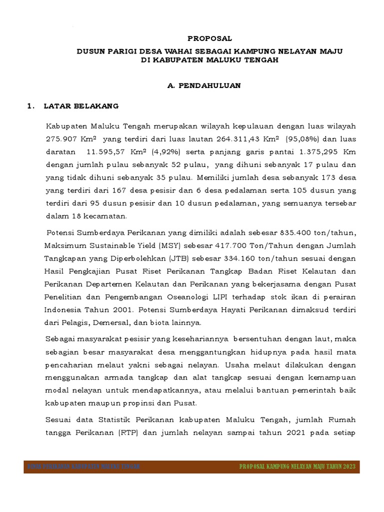 Proposal Kampung Nelayan Maju 2023 | PDF