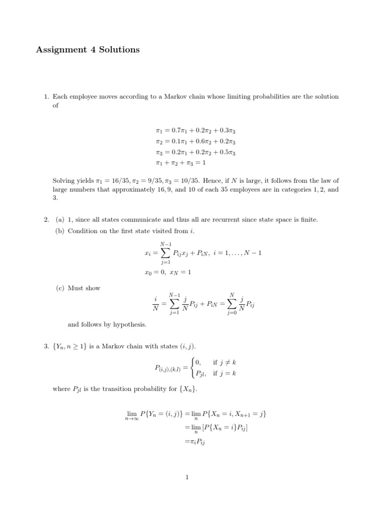 A4 Solution | PDF | Markov Chain | Probability