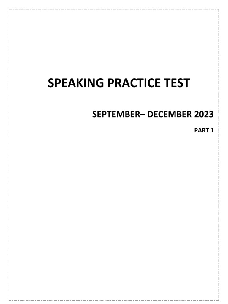 IELTS Speaking Practice Test 2023 | PDF | Noise | Clothing