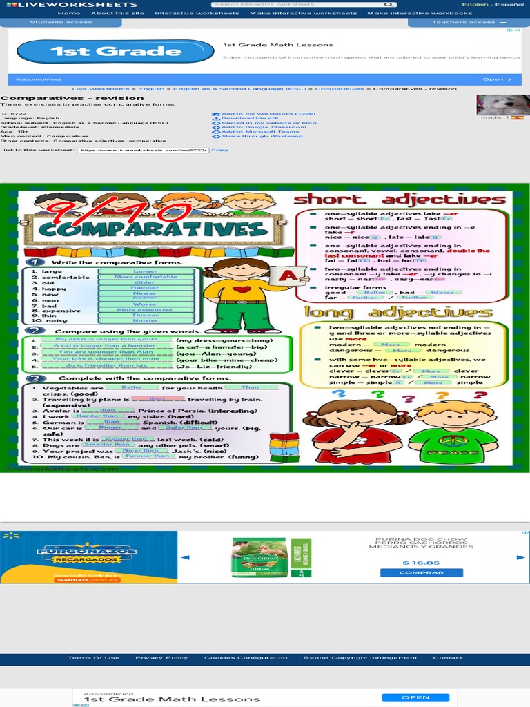 Comparatives - Revision Worksheet | PDF