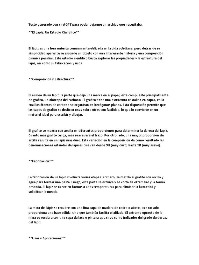 Lapiz | PDF | Lápiz | Grafito