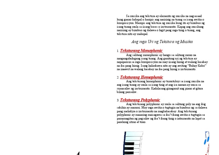 Ang Tekstura NG Musika | PDF