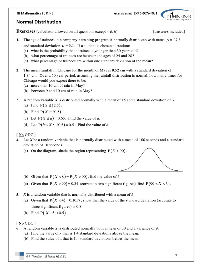 Normal Distribution Ws & Ms | PDF | Standard Deviation | Normal Distribution