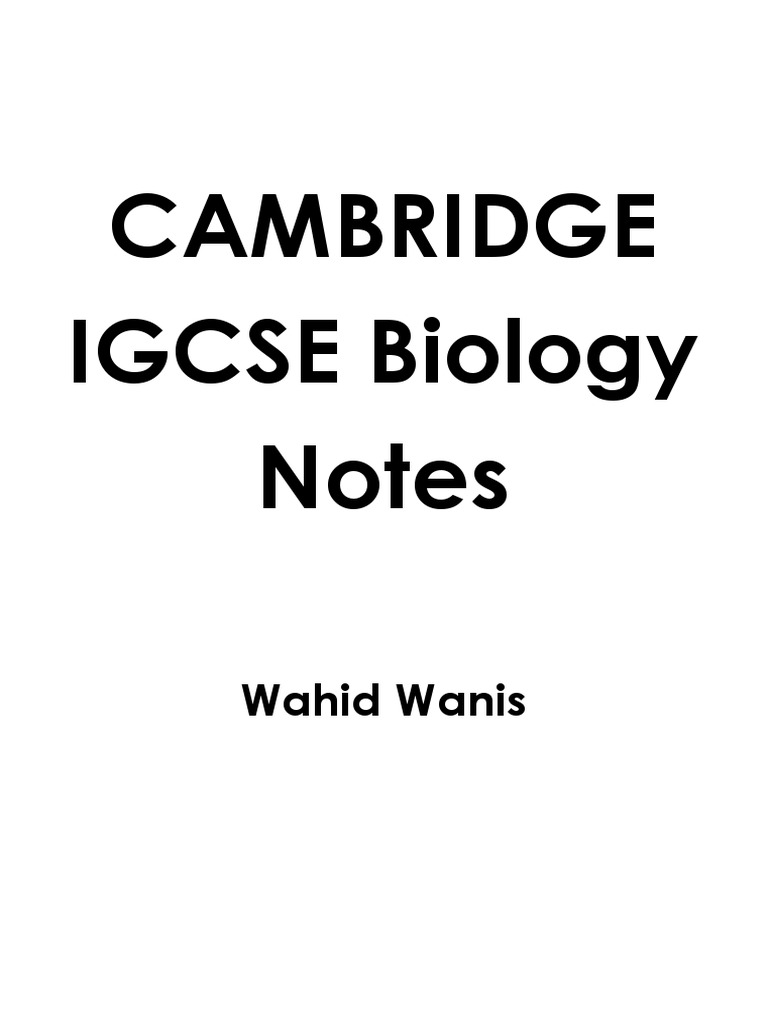IGCSE Biology CIE Notes - Pinto | PDF | Carbohydrates | Osmosis