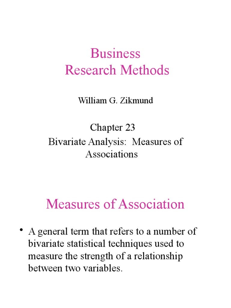 Measures Of Association Examples
