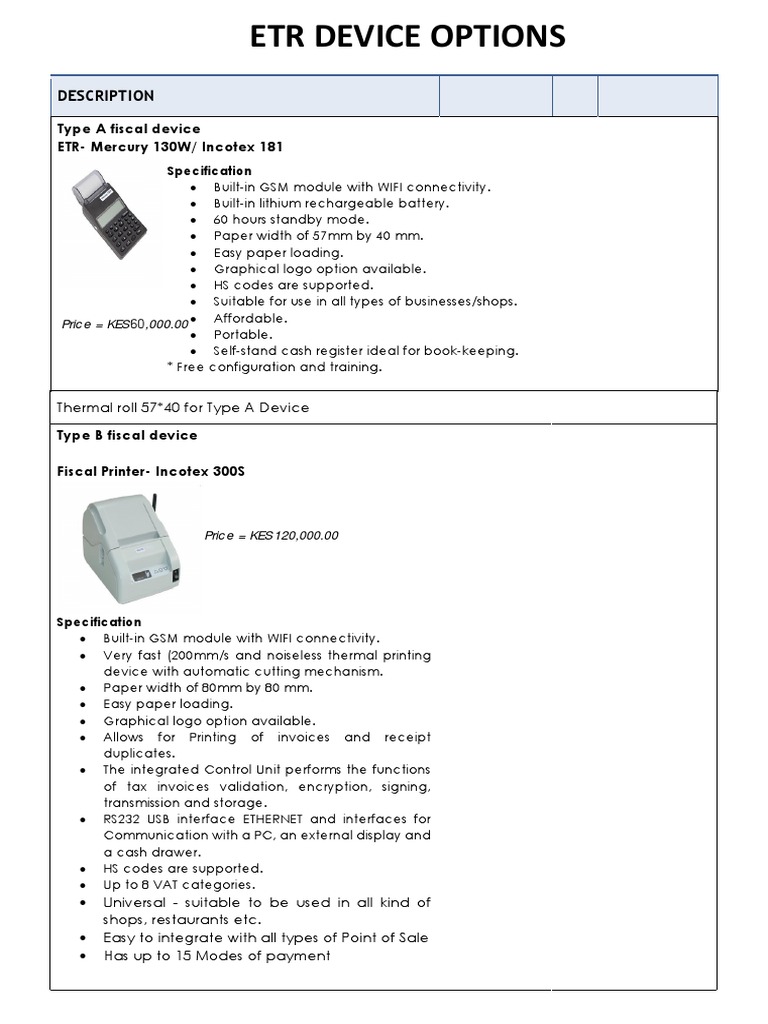Fiscal Devices | PDF | Invoice | Point Of Sale