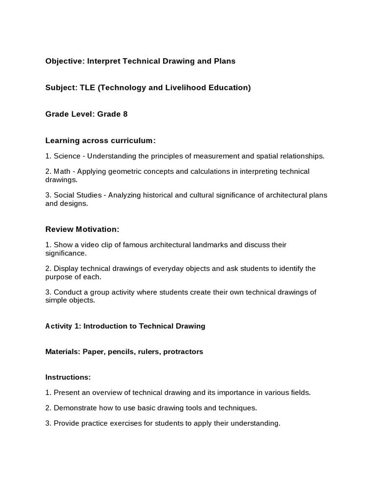 Lesson Plan | PDF | Technical Drawing | Drawing
