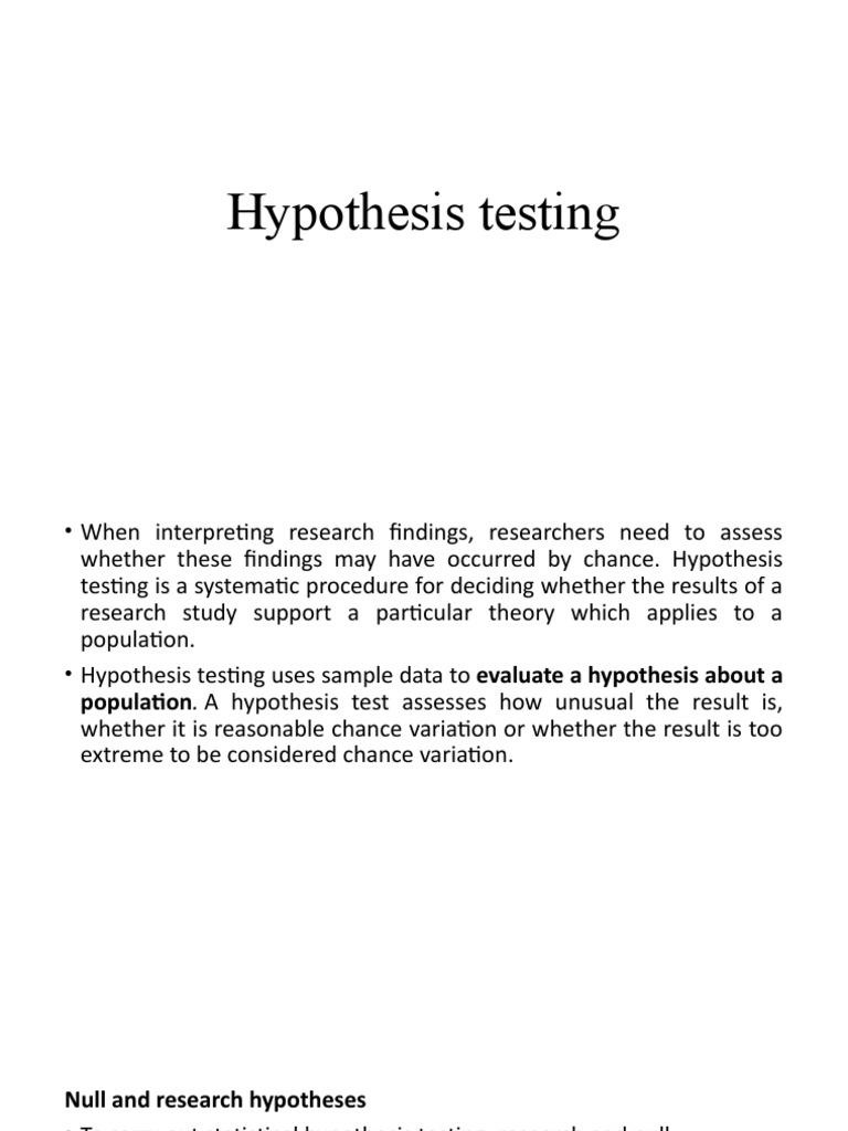 Hypothesis Testing | PDF | Hypothesis | Statistical Hypothesis Testing Hypothesis Testing | PDF | Hypothesis | Statistical Hypothesis Testing