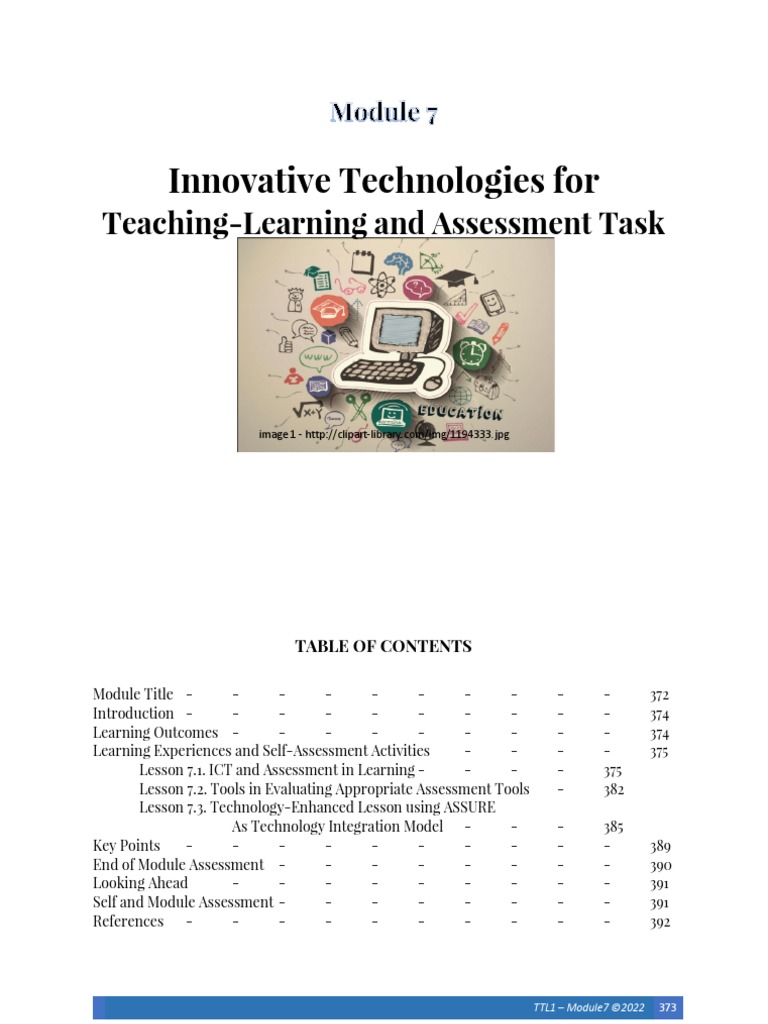 Topic 7-Innovative Technologies For TL and Assessment Tasks v22 ...