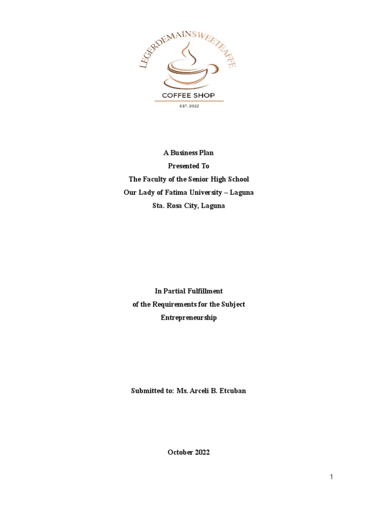 Group 1 - Business Plan | Download Free PDF | Private Sector | Marketing