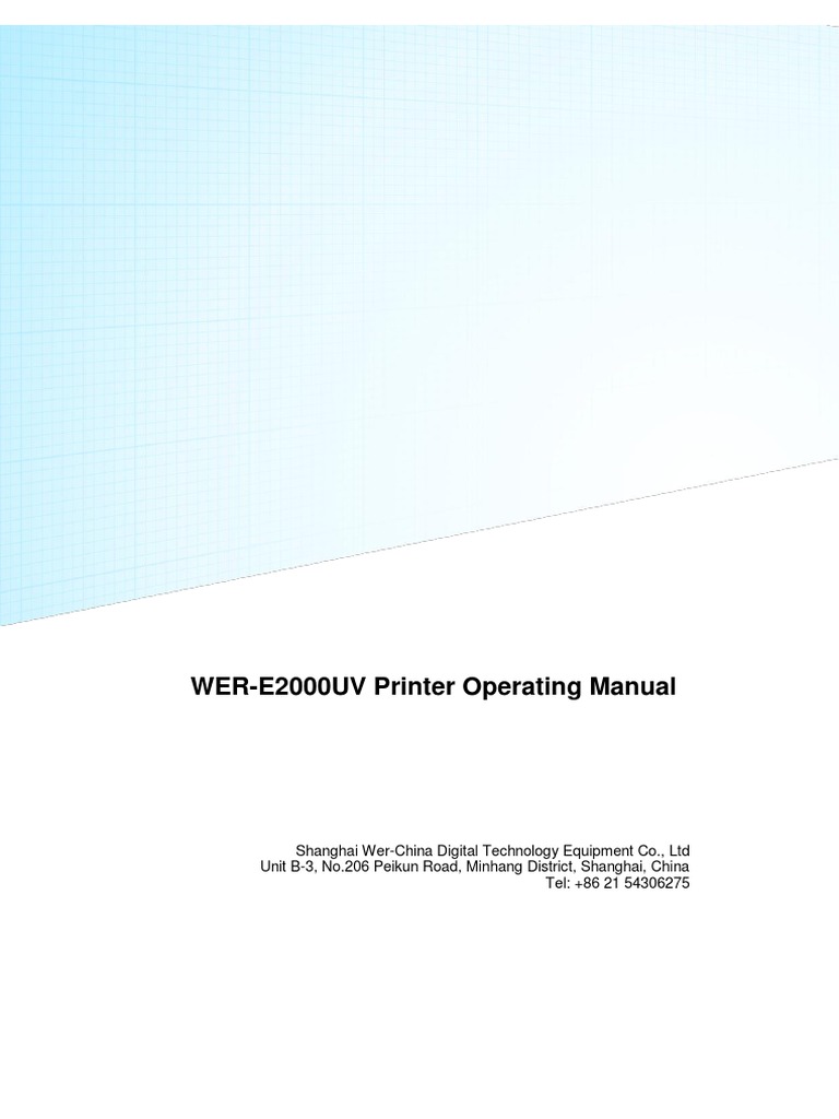 E2000 Operation Manual | PDF | Printer (Computing) | Light Emitting Diode